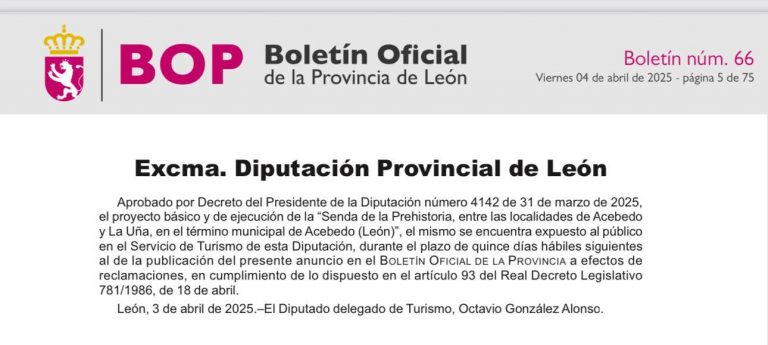 APROBADA LA EJECUCIÓN DE LA «SENDA DE LA PREHISTORIA» ENTRE ACEBEDO Y ...
